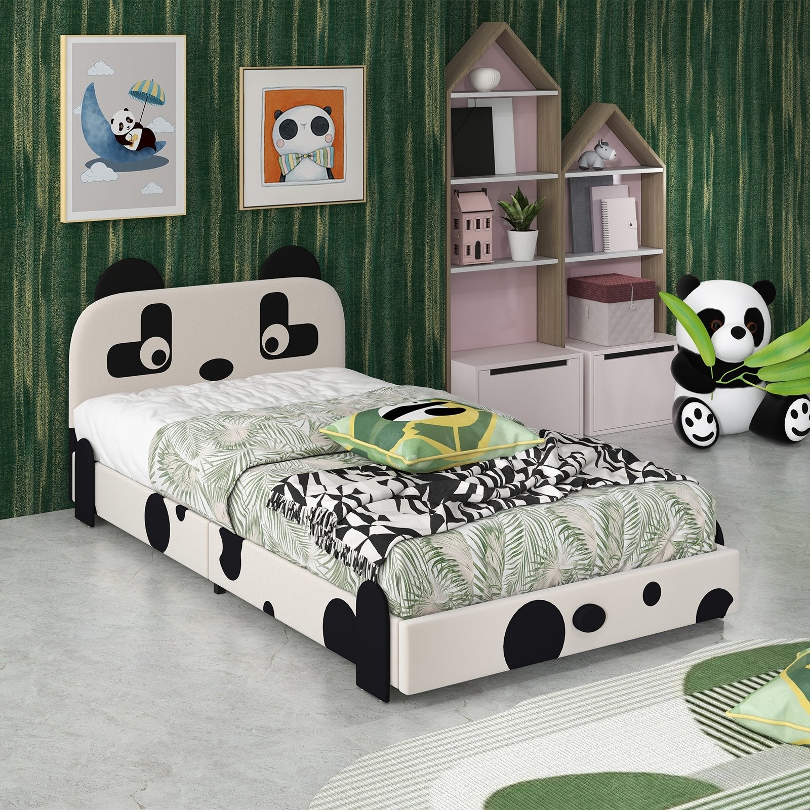 Twin Size Kids Bed with Cute Panda Headboard – Blissbabies